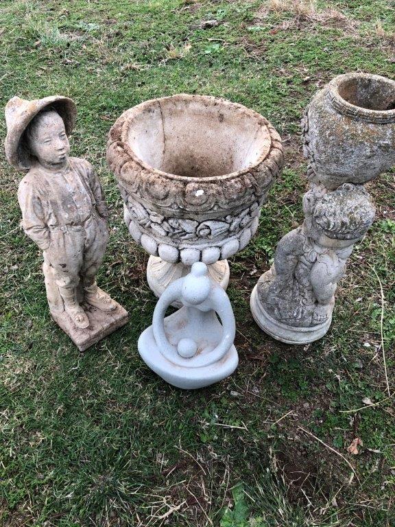 Lot 133 - Garden Statues & Pot | AuctionsPlus