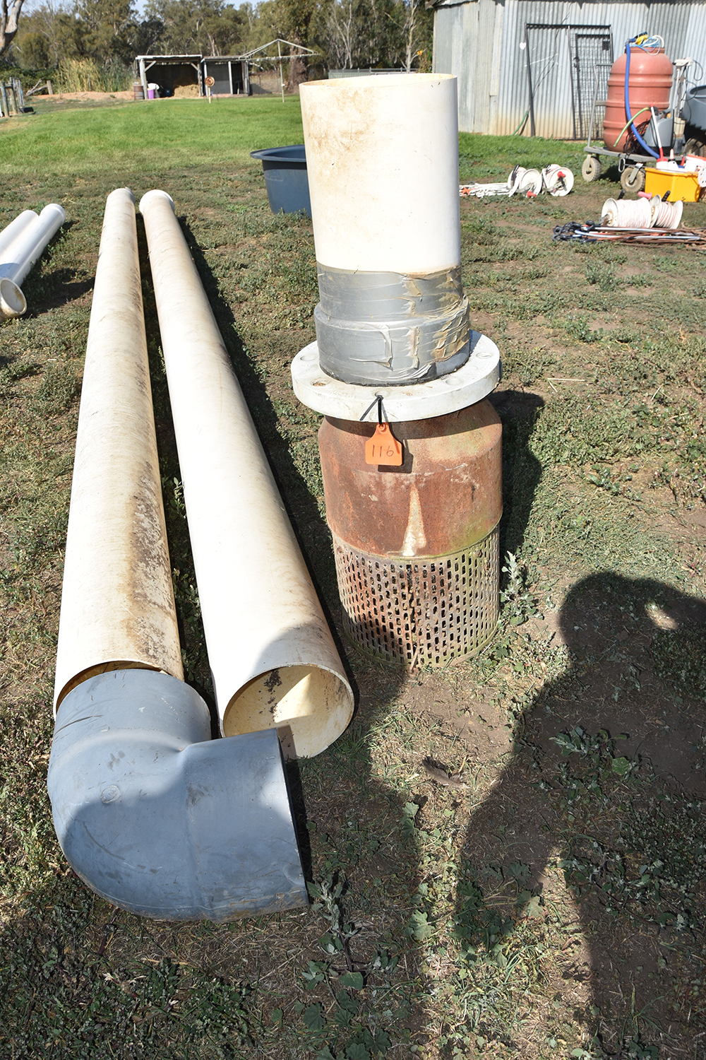 Lot 116 - 8' PVC pipe, Foot valve & Elbow | AuctionsPlus