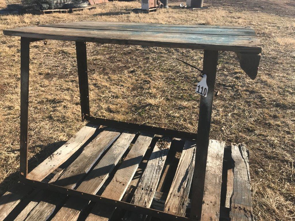 Lot 110 - Steel & timber bench | AuctionsPlus