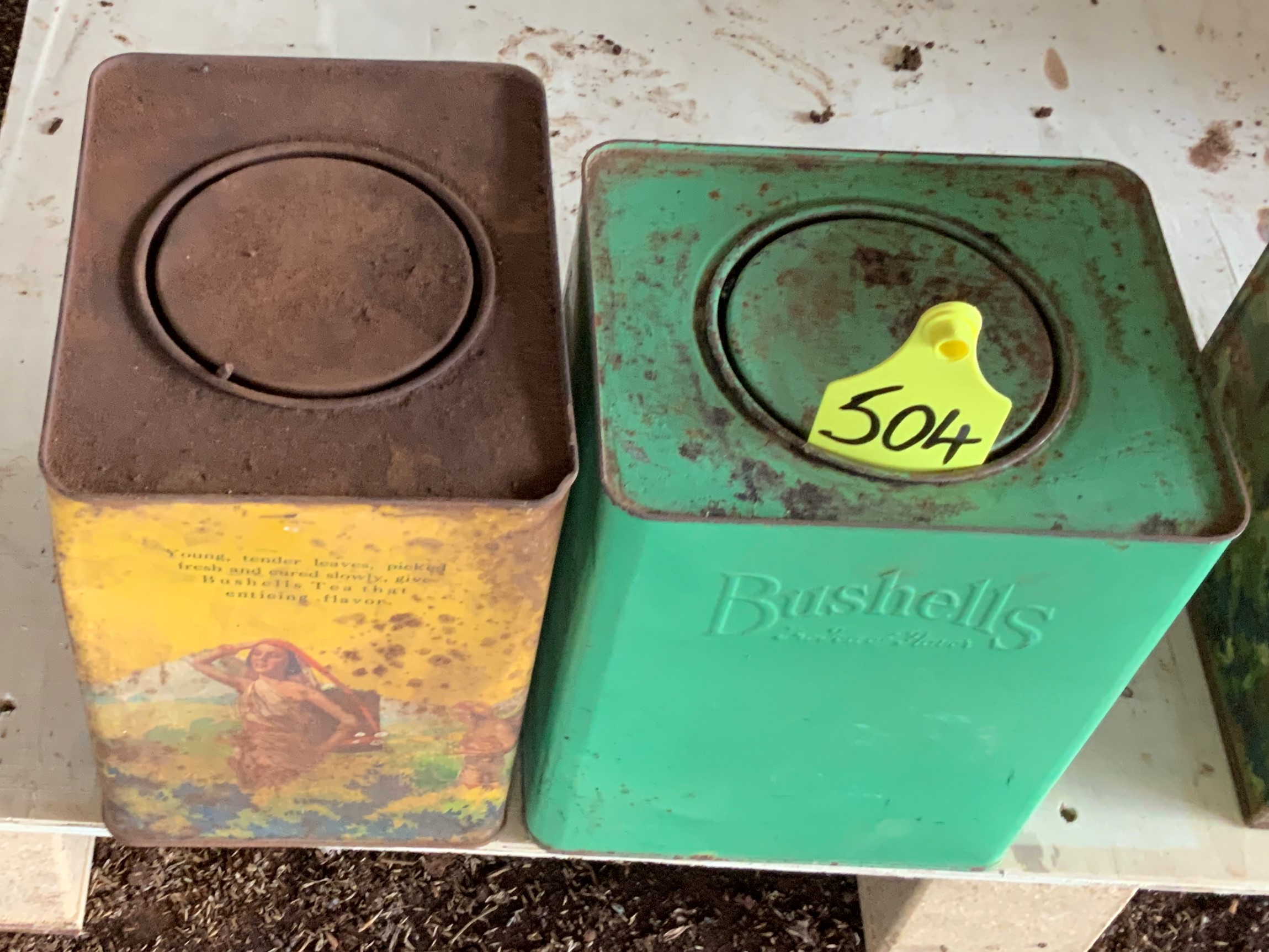 Lot 504 - Bushells tea tins (smaller) | AuctionsPlus