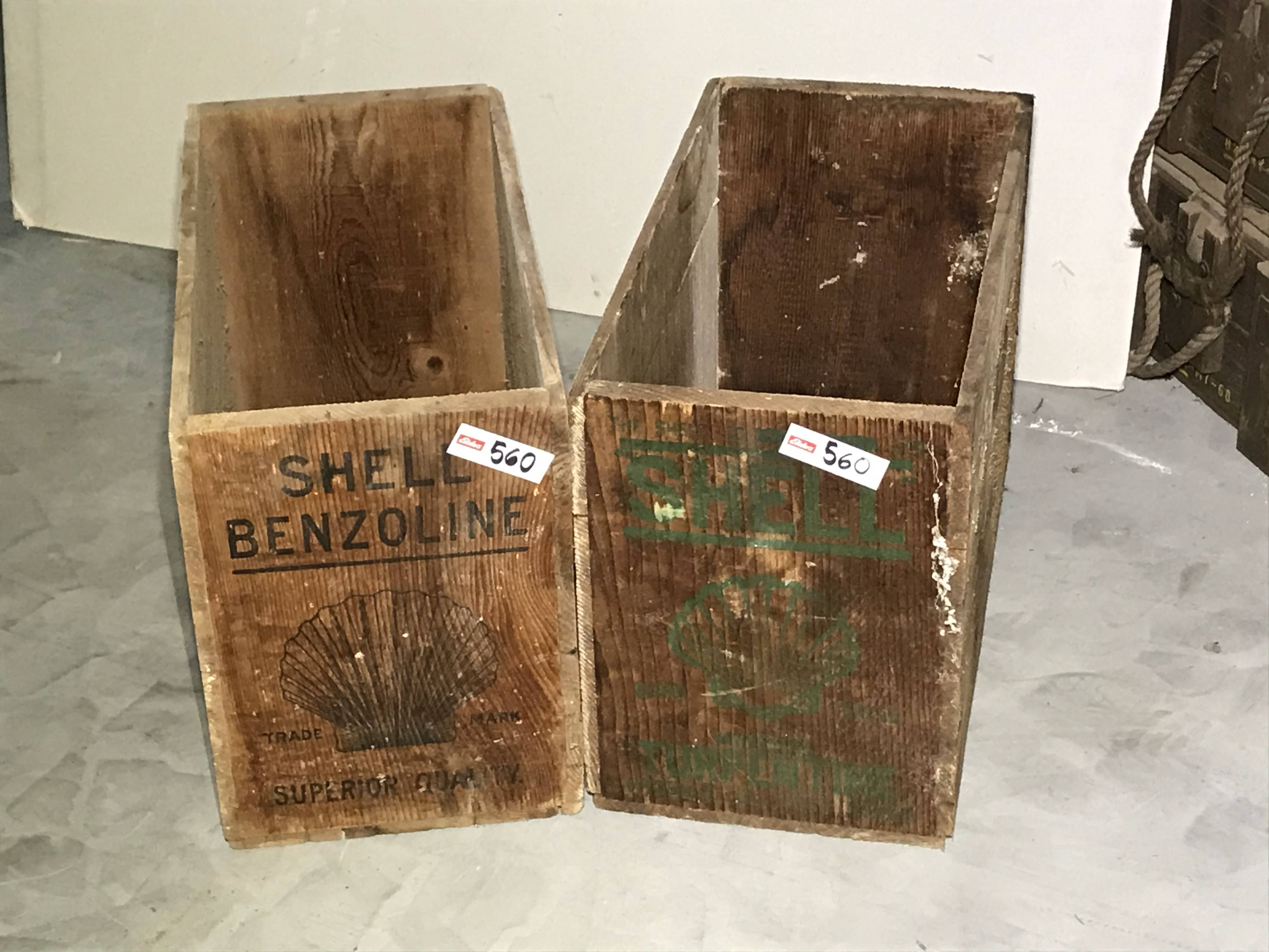 Lot 560 - 2x Shell Wooden Boxes | AuctionsPlus