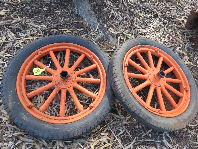 LOT 8 - WOODEN WHEELS - MODEL T FORD - PAIR | AuctionsPlus