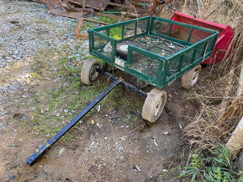 Lot57 - 1.2x1.3m ride-on mower tow behind trolley | AuctionsPlus