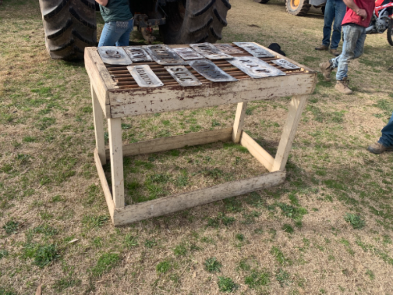 Lot 96 - WOOL CLASSERS TABLE & BALE STENCILS | AuctionsPlus