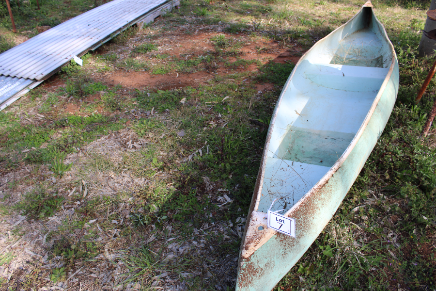 Lot 7 - Fibre Glass Canoe | AuctionsPlus