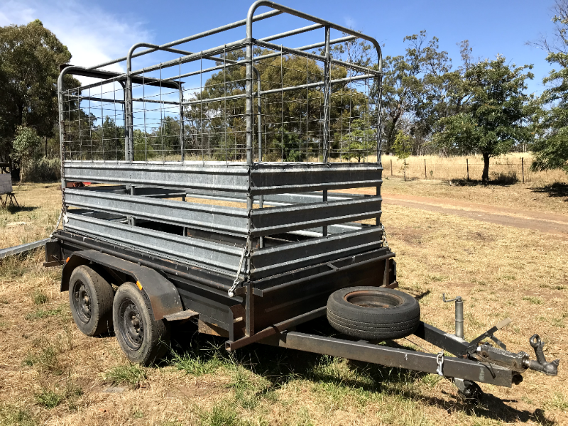 Lot 4 - G&C 10f X 5f Bogie Axle Trailer with cattle crate, reg ...