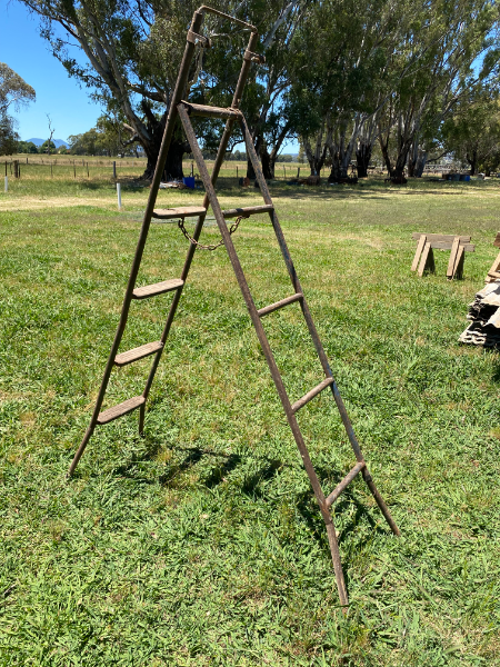 Lot 115 - Old Steel Ladder. | AuctionsPlus