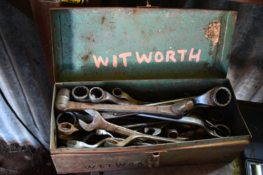 Lot 111 - Whitworth spanners & toolbox | AuctionsPlus