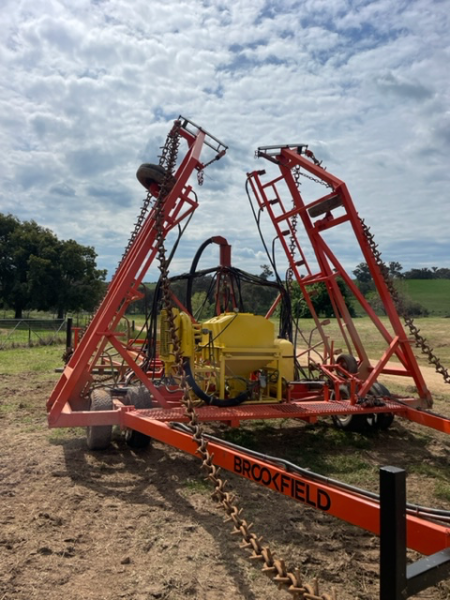 Lot 215 - Brookfield 60ft prickle chain with grass seed sowing ...