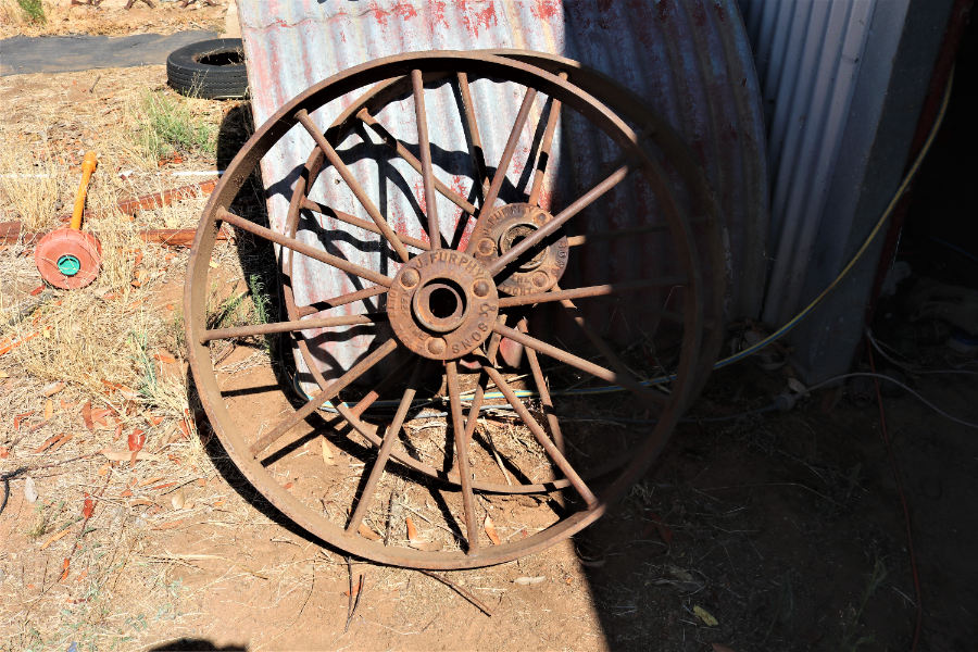 Lot 94 - Furphy & Sons steel wheels x 2. | AuctionsPlus