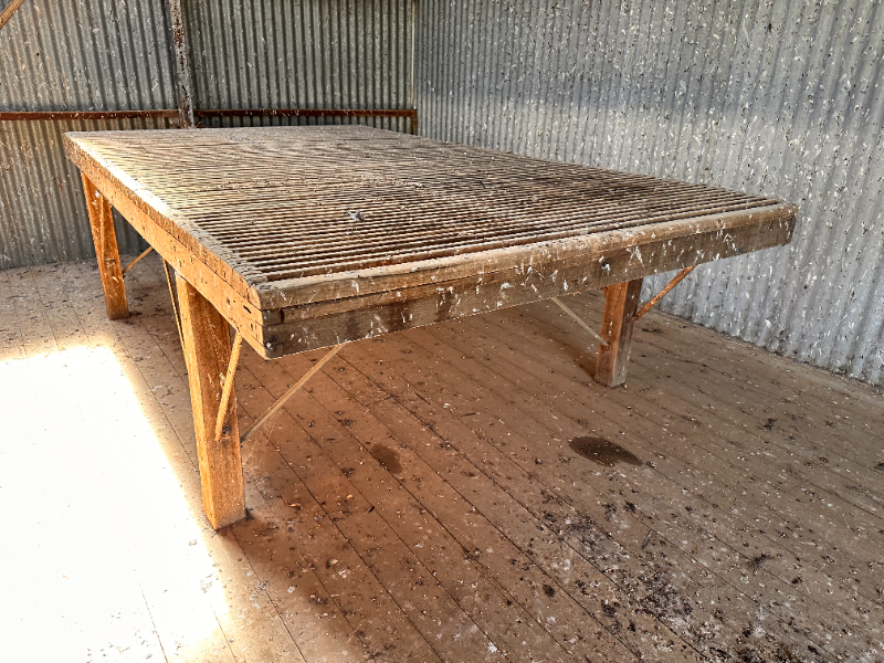 Lot 130 - Timber Wool Classing Table | AuctionsPlus