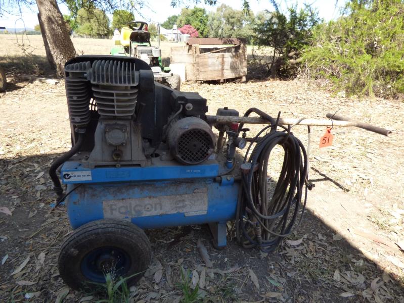 Lot 51 - Compressor Falcon 2.5hp good order | AuctionsPlus