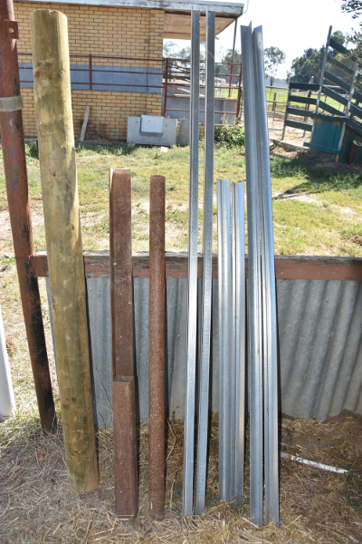 Lot 123 - Galvanised 3mm angles, steel & Pine Post | AuctionsPlus