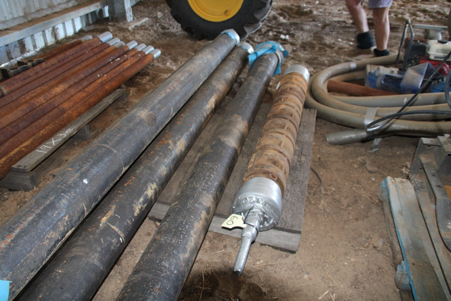 Lot 124 - Bore casing (4x 3m, includes 6’ 7 stage turbine pump ...