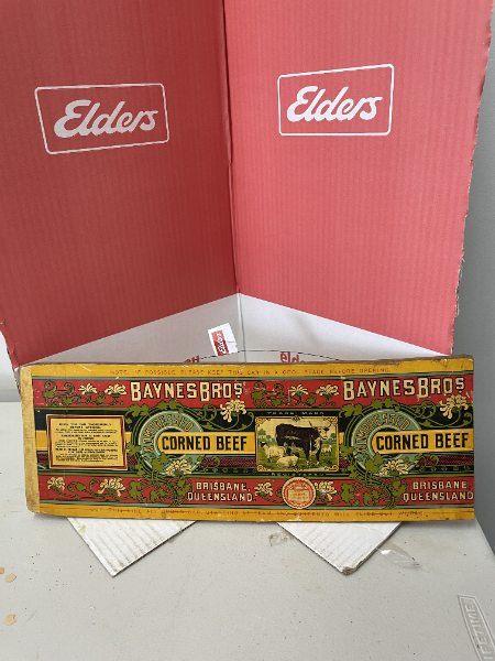 Lot 296 - wooden baynes brothers corn beef display sign | AuctionsPlus