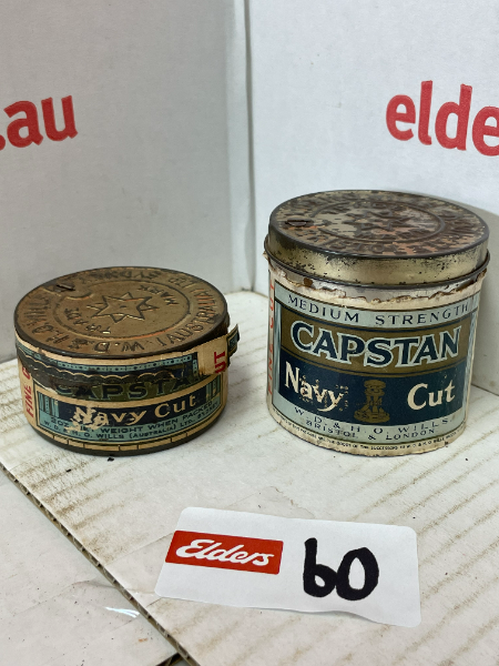 Lot 60 - 2x Capstan Navy Cut Tins - one full | AuctionsPlus