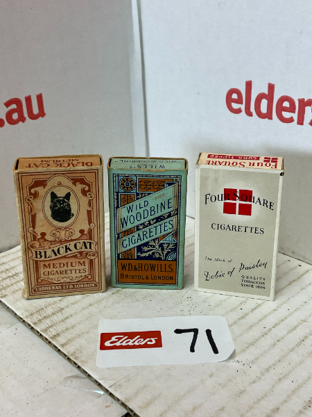 Lot 71 - Black Cat, Wild Woodbine & Four Square Cigarettes Box ...