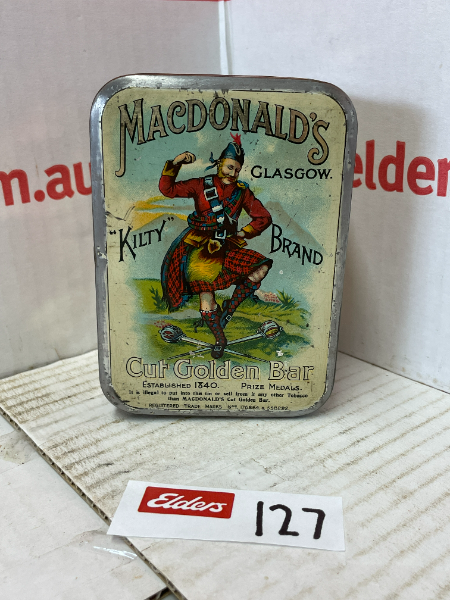 Lot 127 - Macdonald's Glasgow 'Kilty' Brand Cut Golden Bar 1lb tin ...