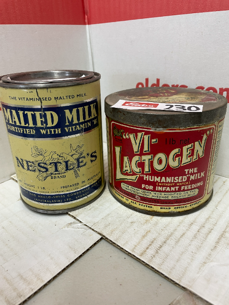 Lot 230 - Nestle's Malted Milk 1lb tin & Vi-Lactogen The 'Humanised ...
