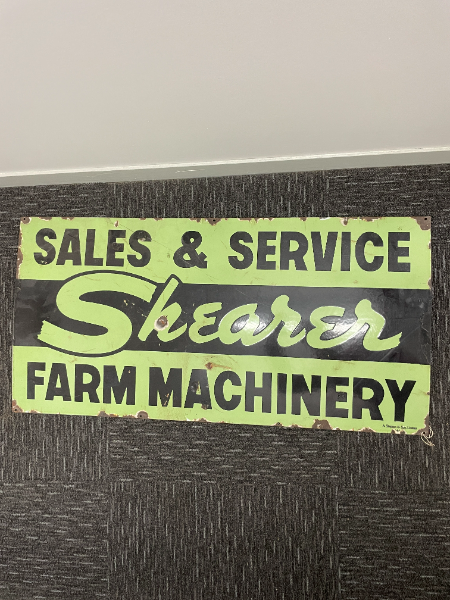 Lot 295 - Shearer Sales & Service Farm Machinery Sign 450mm x 930mm ...