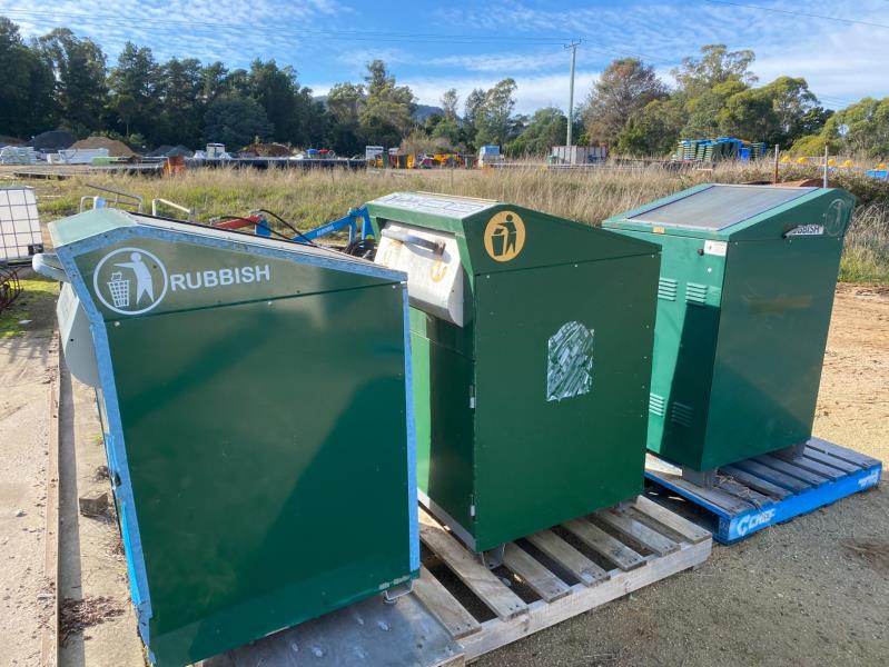 Lot 9 - Solar Powered Compactor Rubbish Bins x3 | AuctionsPlus