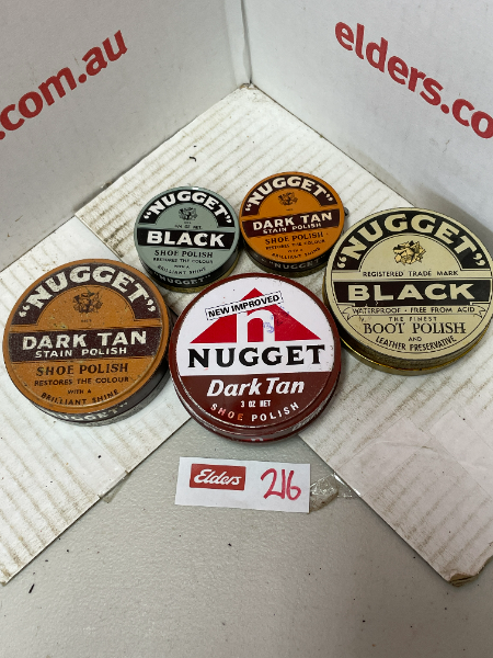 Lot 216 - 5x Nugget Shoe Polish tins | AuctionsPlus