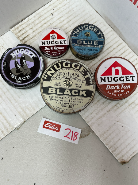 Lot 218 - 5x Nugget Shoe Polish tins | AuctionsPlus