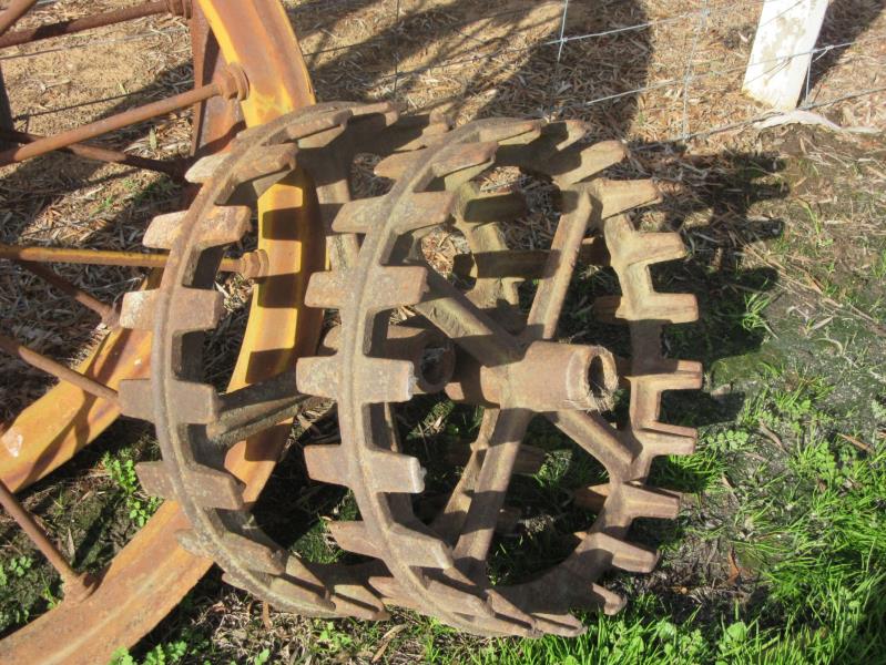 Lot 181 - Antique Steel plough wheels | AuctionsPlus