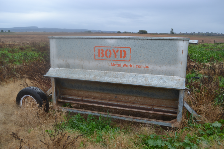 Lot 101 - Boyd towable sheep feeder | AuctionsPlus