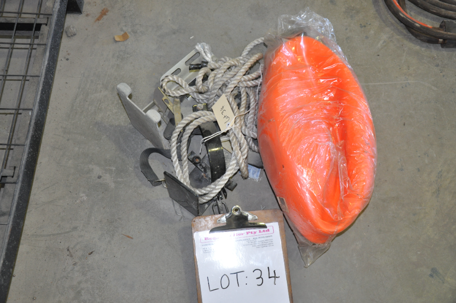 Lot 34 - Marine Buoy + rope. Fire extinguisher brackets | AuctionsPlus