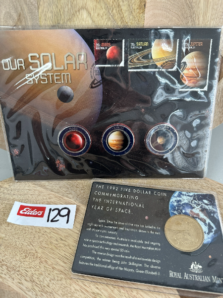 Lot 129 - Our Solar System Coin & Stamp set & 1992 $5 coin ...