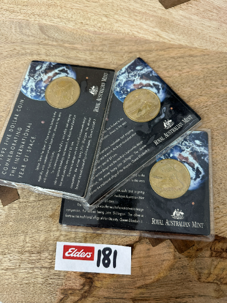 Lot 181 - 3x 1992 Five Dollar Coin Commemorating The International Year ...