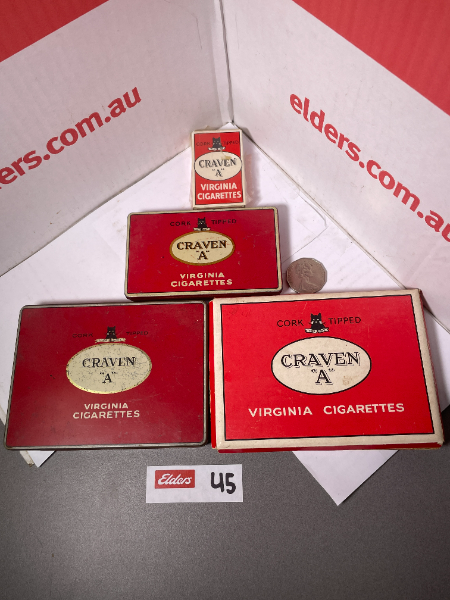 Lot 45 - 3x Craven A Cork Tipped Virginia Cigarettes Tins | AuctionsPlus
