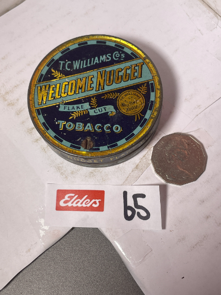 Lot 65 - T.C Williams Welcome Nugget Flake Cut Tobacco 2oz Tin ...