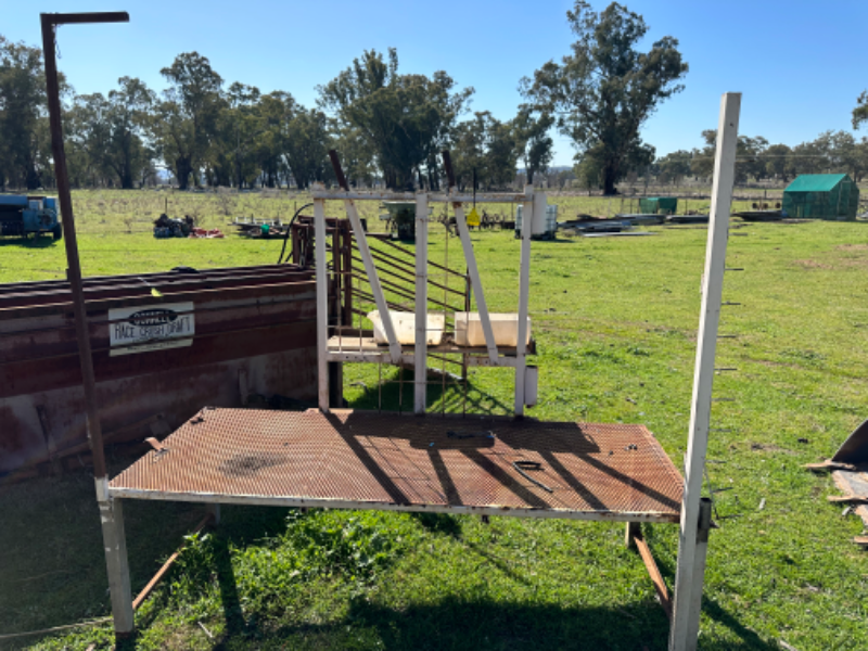Lot 30 - Steel platform with small animal head bale | AuctionsPlus