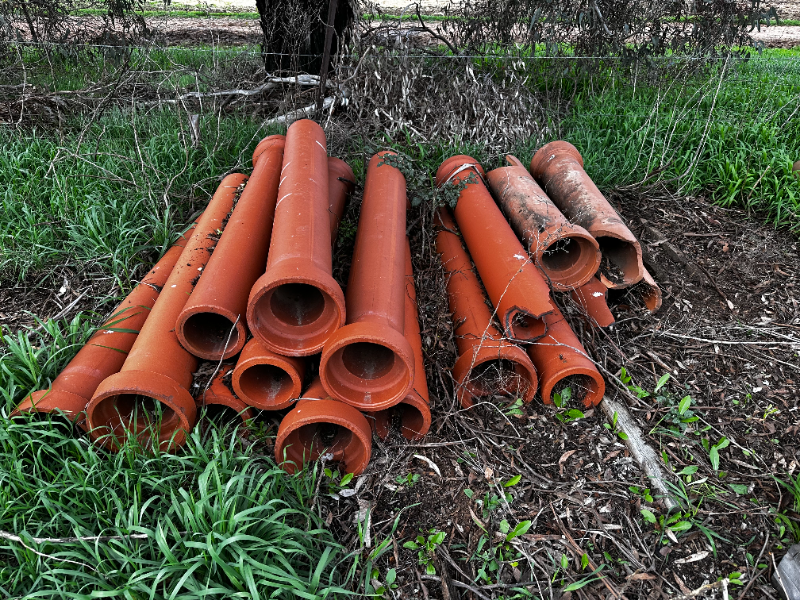 Lot 167 - Large Qty Clay Irrigation Pipes | AuctionsPlus