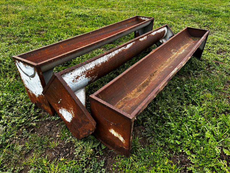 Lot 73 - Qty Assorted Steel Feed Troughs | AuctionsPlus