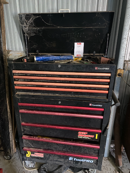 Lot 133 - Toolpro toolbox & various tools | AuctionsPlus