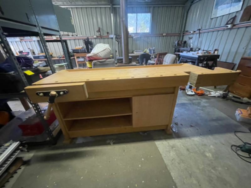 Lot 114 - Timber work bench | AuctionsPlus