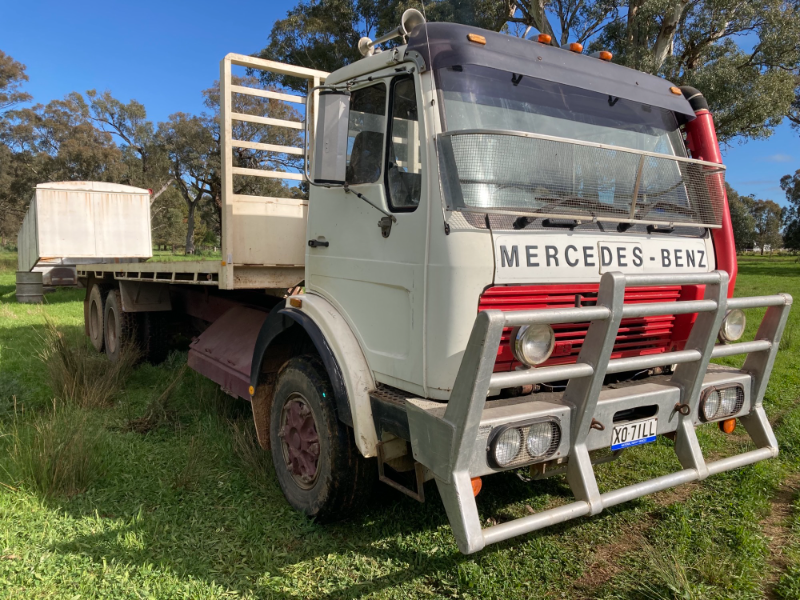 Lot 116 - Mercedes Benz 2228 Truck + Grain Bin | AuctionsPlus