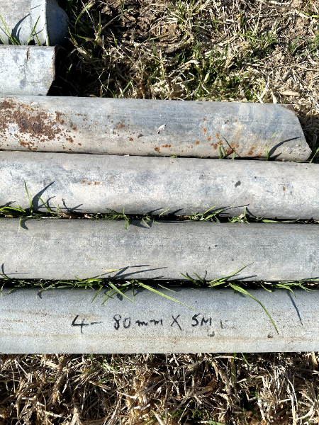 Lot 20 - 4x 80mm Galvanised Pipes 5m | AuctionsPlus