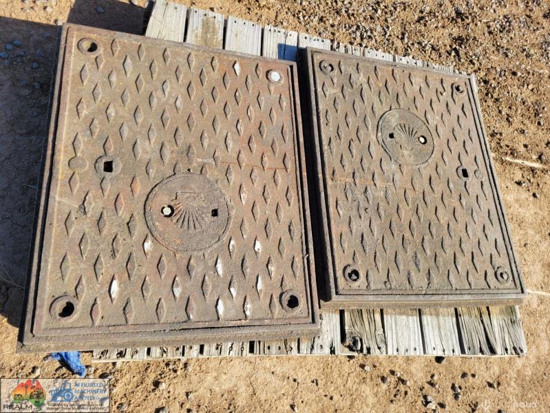 Lot 88 - 2x Shell Oil Cast Iron Manhole Covers | AuctionsPlus