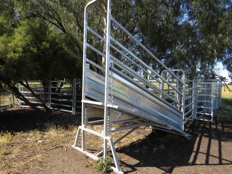 Lot 2 - Brazzen portable cattle yards, loading ramp & crush | AuctionsPlus