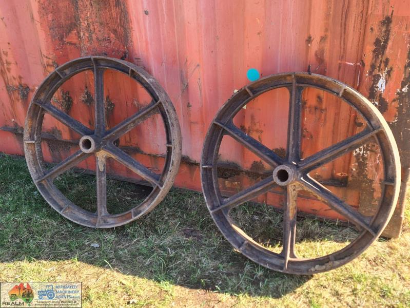 Lot 89 - 2x Furphy Cast Iron Wheels | AuctionsPlus