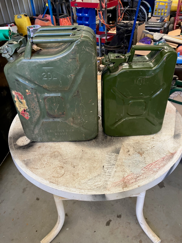 Lot 147 - 2 x Metal Jerry Cans | AuctionsPlus