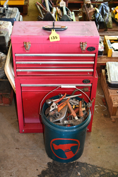 Lot 135 - SCA tool boxes and bucket of tools | AuctionsPlus