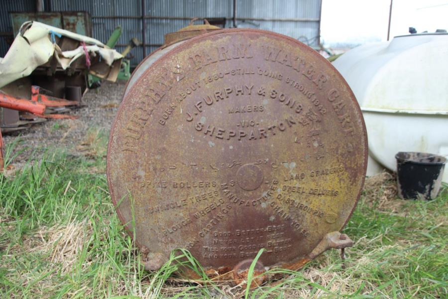 Lot 122 - Furphy Water Cart - 2 ends | AuctionsPlus