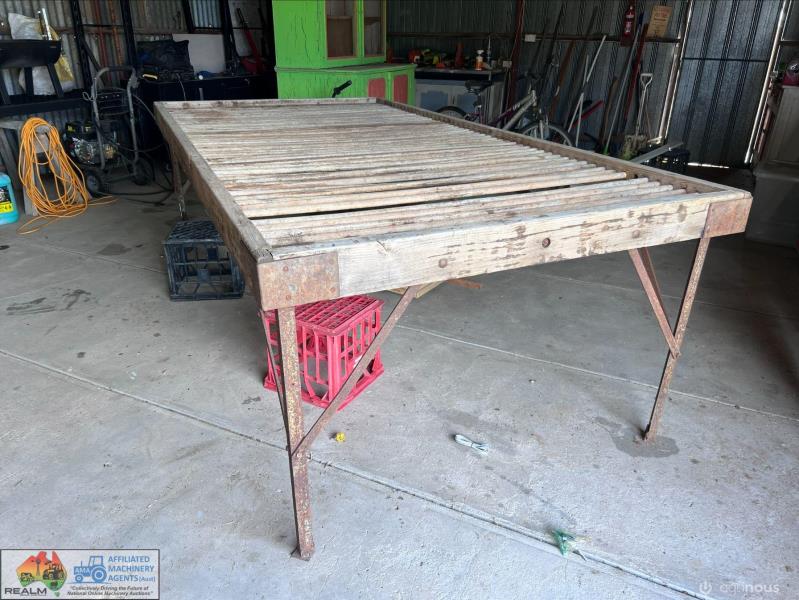 Lot 70 - Solid Timber Wool Table (1410 x 2780) | AuctionsPlus