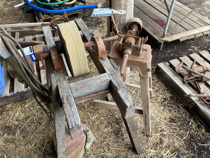 Lot 257 - Old Sand Stone Wheel, Old Corn Cracker, Old Vacuum | AuctionsPlus