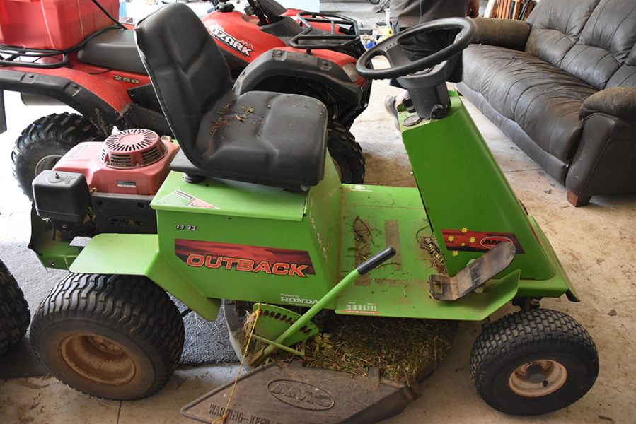 Lot 327 - Outback AMC Ride On Mower | AuctionsPlus